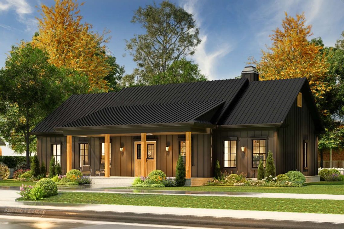 Modern Farmhouse Plan – ~1,624 Sq Ft of Warm Open Living with 3 ...